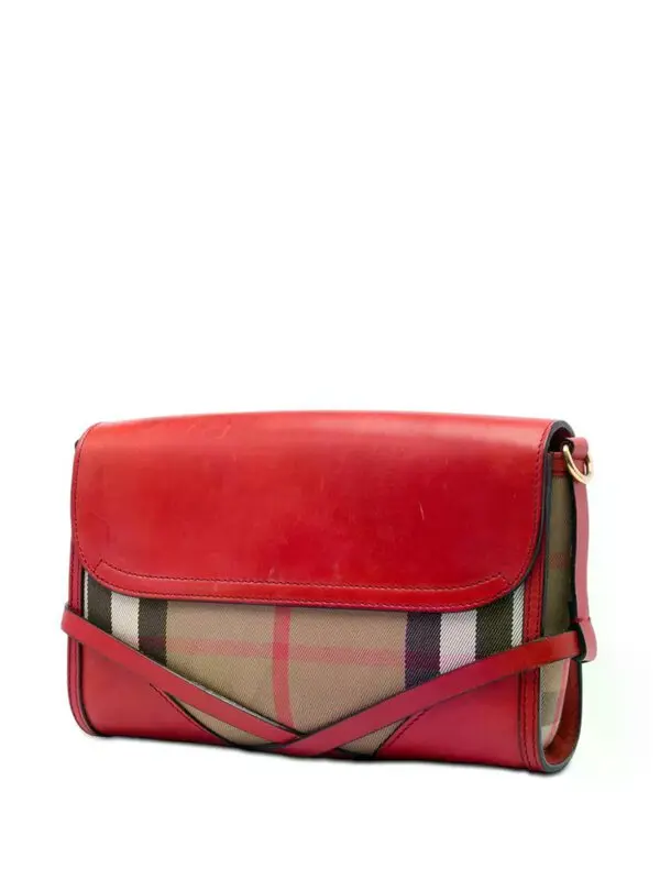Burberry Leather And House Check Canvas Crossbody Bag - Brown