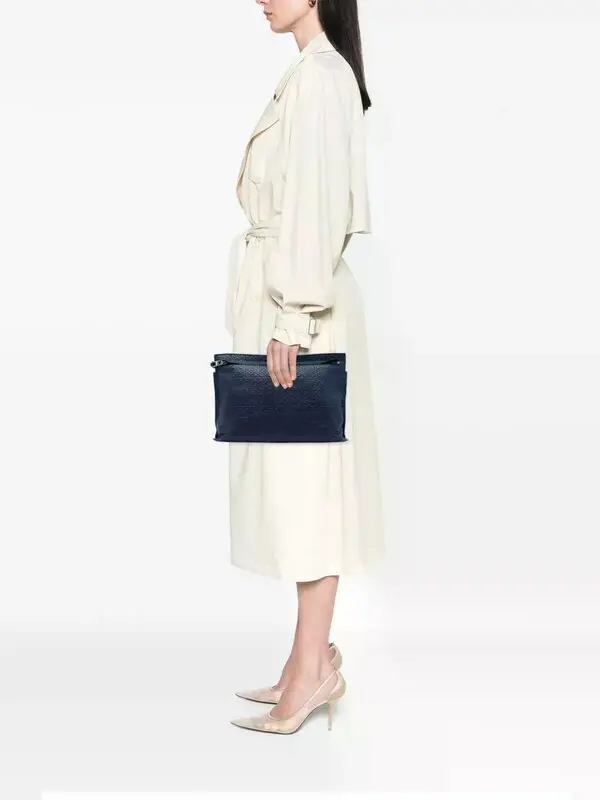 Loewe 2014 Embossed Anagram Leather Repeat T Clutch Bag