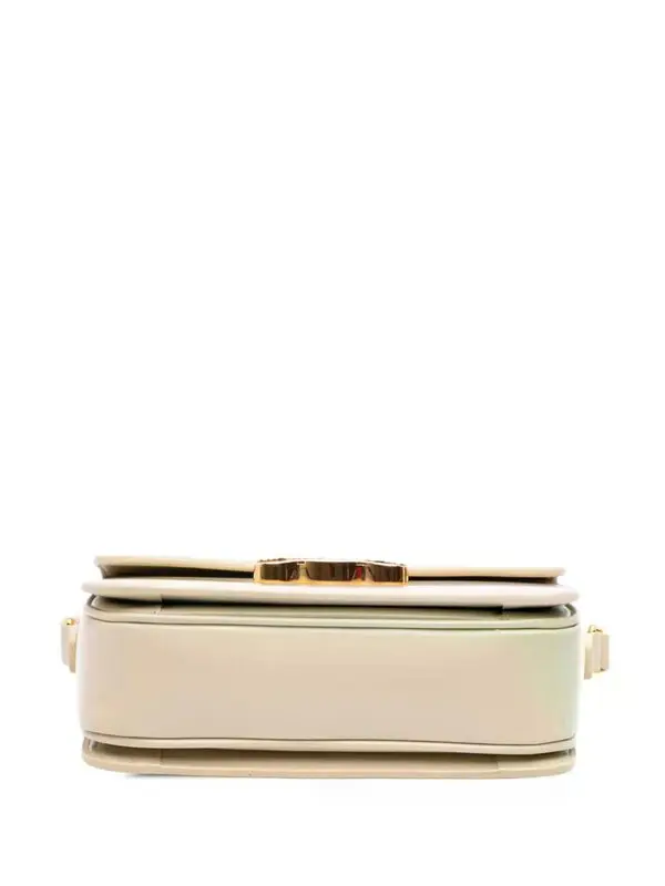 Celine 2024 Teen Shiny Calfskin Triomphe Crossbody Bag - Brown