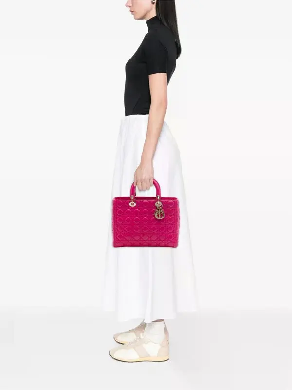 Dior Large Lambskin Cannage Lady Satchel
