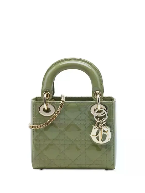 Dior 2020 Mini Patent Cannage Lady Satchel - Green