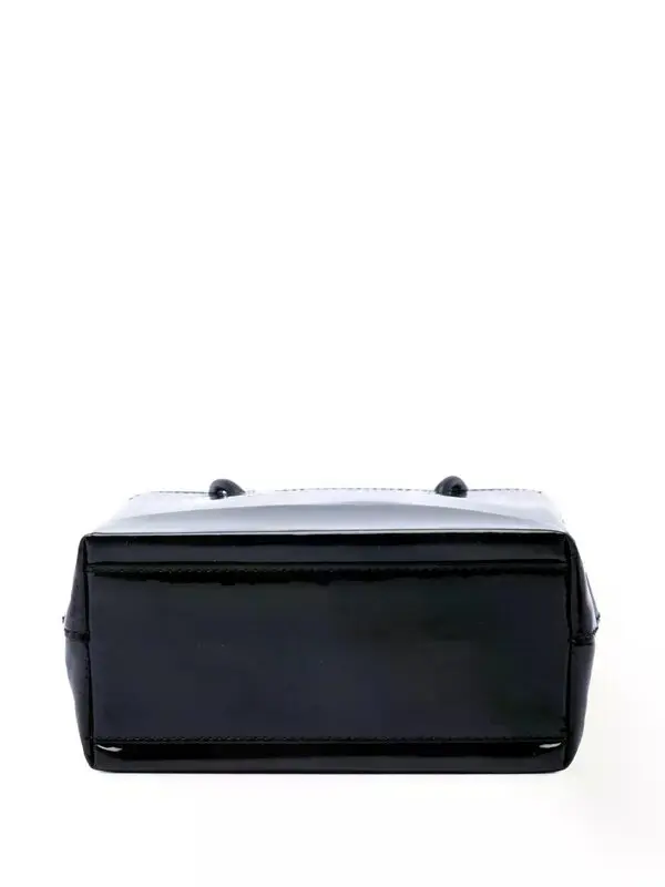 Balenciaga 2019 Patent Logo Shopping Tote Xxs Satchel - Black