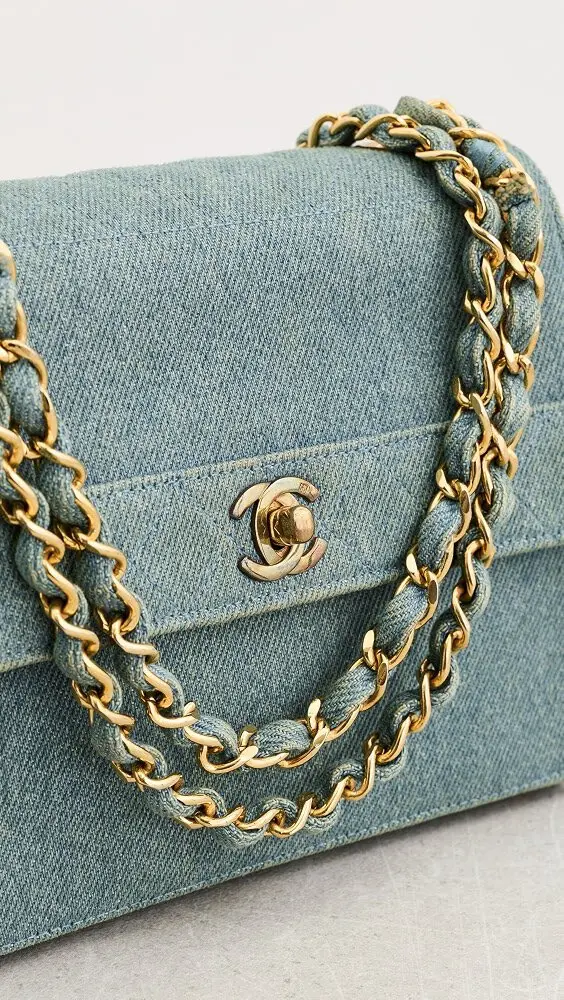 Shopbop Chanel Denim Turnlock Chain Shoulder Bag