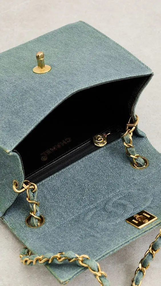 Shopbop Chanel Denim Turnlock Chain Shoulder Bag