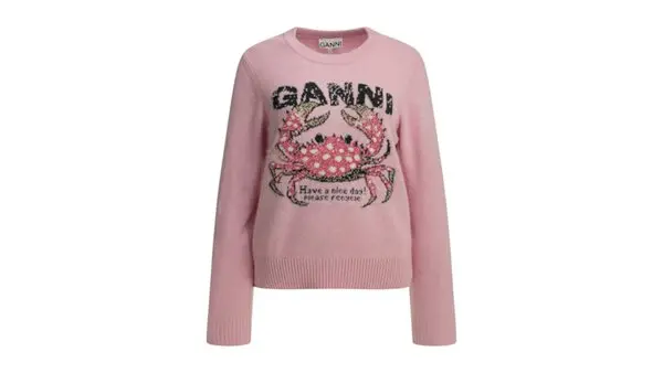 GANNI Crab Crewneck Sweatshirt Sweater