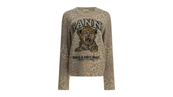GANNI Tiger Crewneck Sweatshirt Sweater