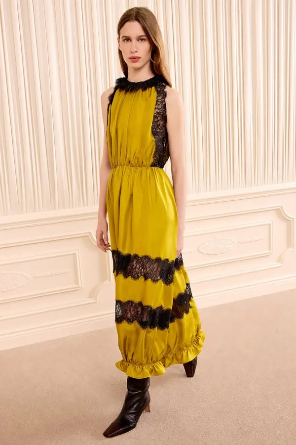 Ulla Johnson Alix Sleeveless Silk Midi Dress With Lace Trim