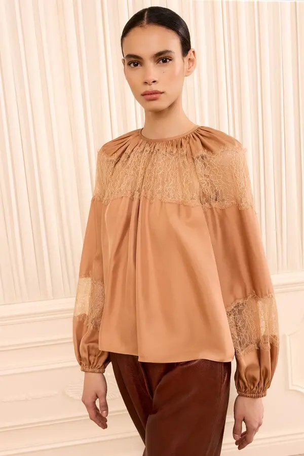 Ulla Johnson Bess Long Sleeve Silk Blouse