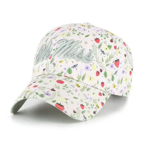 '47 47 Ole Miss Rebels Floral Print Embroidered Baseball Cap - Natural