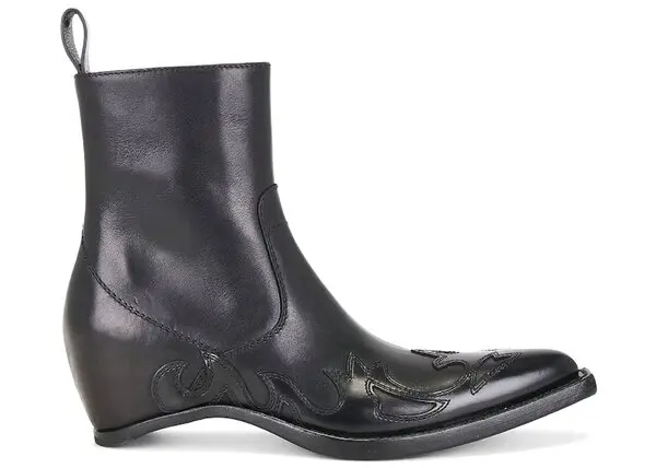 MAISON MARGIELA Heelless Western Flame Ankle Boots - Black