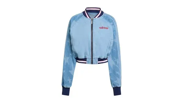 Adidas Superstar Denim Graphic Varsity Bomber Jacket