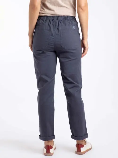 WEIRD FISH Malorri Cotton Chino Trousers - Navy