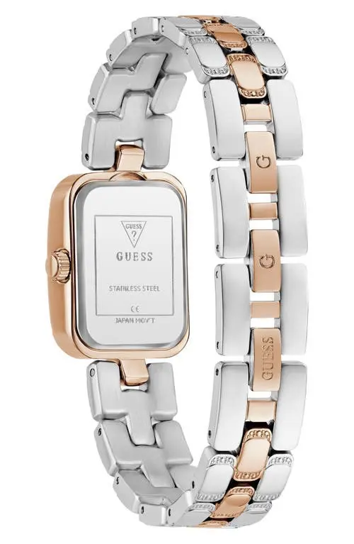 Guess Isla Two-tone Crystal-bezel Tank Watch
