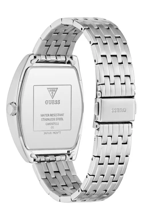 Guess Multifunction Tonneau Bracelet Watch - Silver Tone