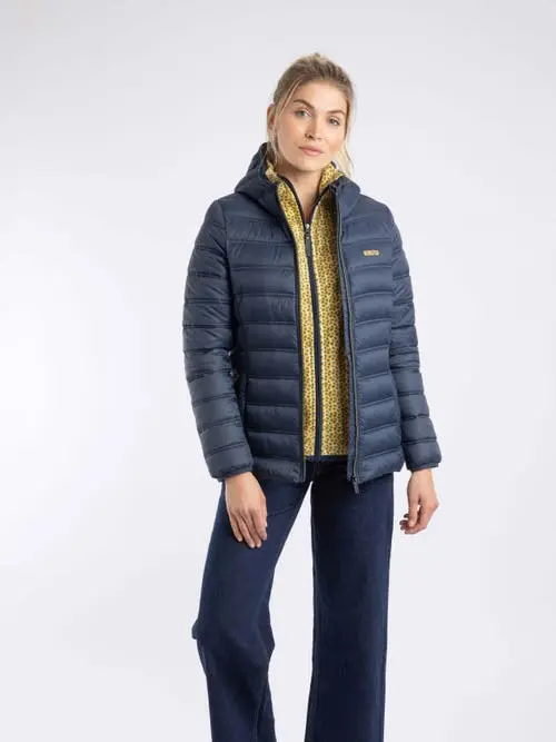 WEIRD FISH Eshka Lightweight Padded Jacket - Navy Blue