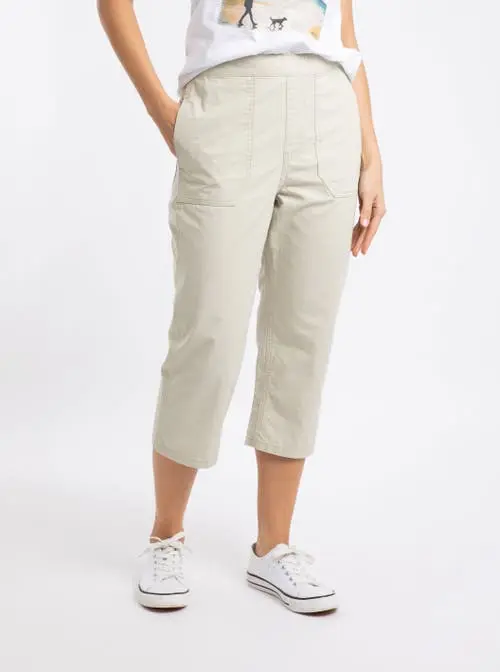 WEIRD FISH Anyar 3/4 Length Ripstop Trousers - Oyster