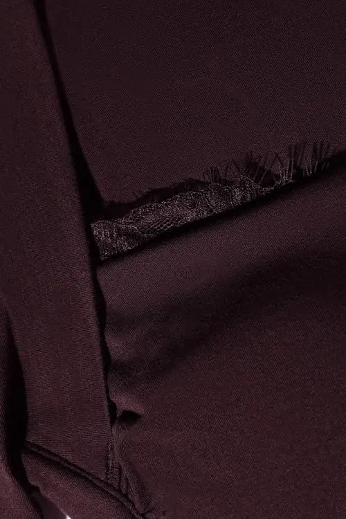 TA3 Sculpting Ruched Long Sleeve Top - Garnet/lace
