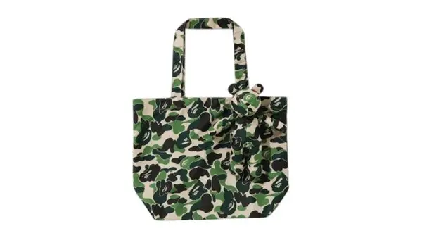 A BATHING APE Abc Camo Bear Charm Tote Bag