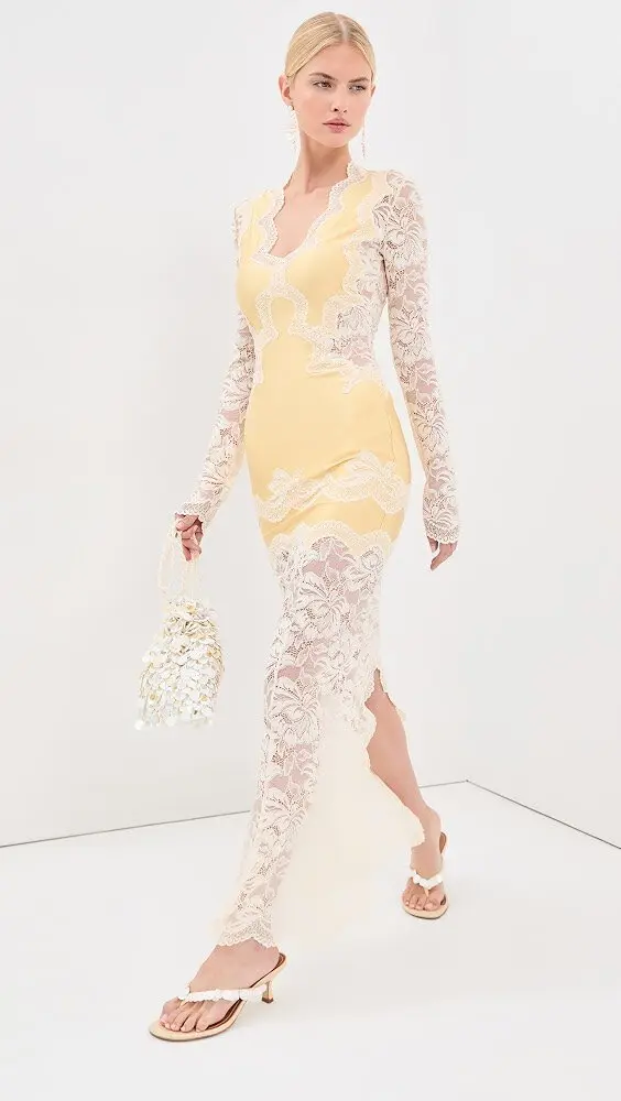 Rabanne Lace And Jersey Gown