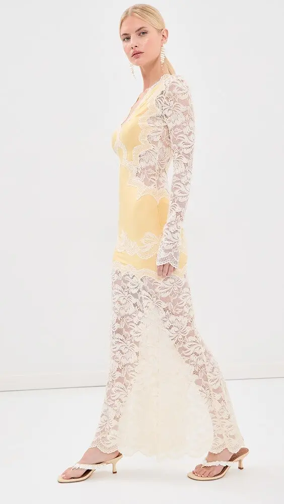 Rabanne Lace And Jersey Gown