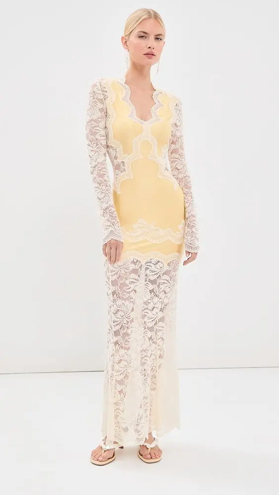 Rabanne Lace And Jersey Gown