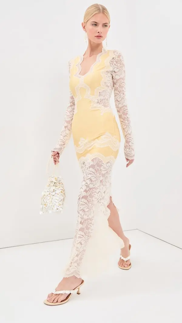 Rabanne Lace And Jersey Gown