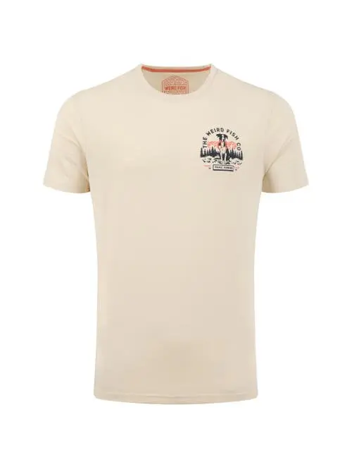 WEIRD FISH Dog Trails Back Print Graphic T-shirt - Egg Shell