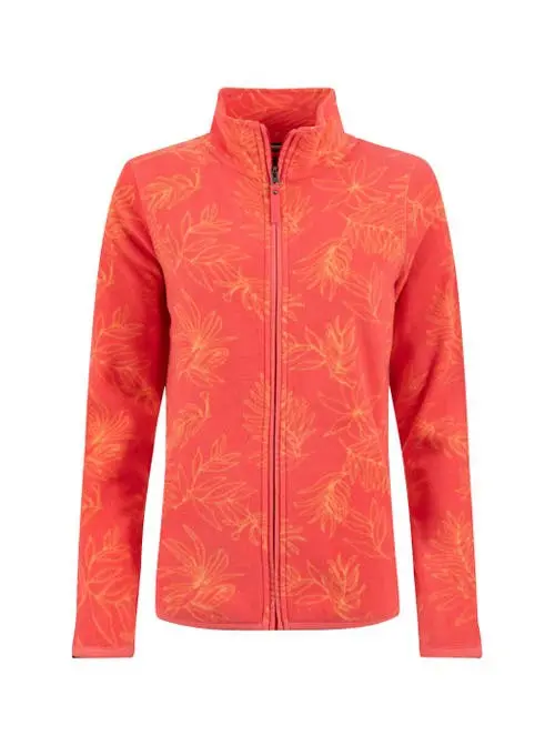 WEIRD FISH Rochelle Full Zip Printed Microfleece Jacket - Flamingo