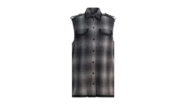 GOLDEN GOOSE Sleeveless Plaid Shirt Dress