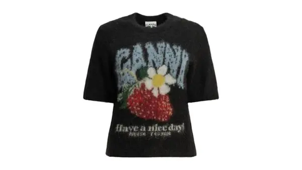 GANNI Strawberry Crewneck Sweatshirt Sweater