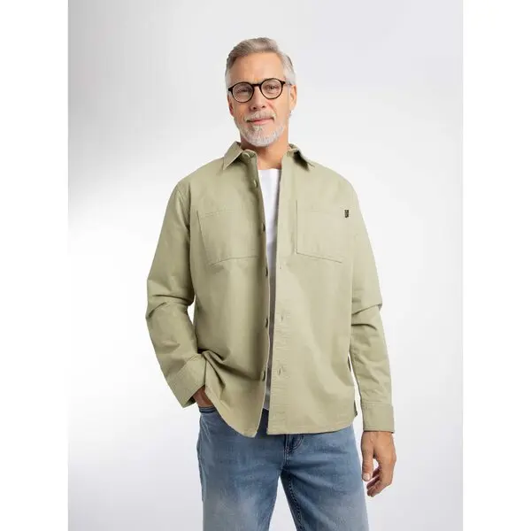 WEIRD FISH Bear Workwear Twill Overshirt