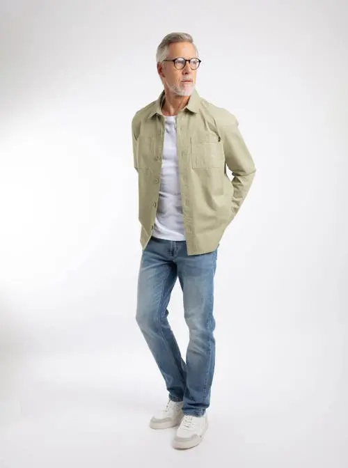 WEIRD FISH Bear Workwear Twill Overshirt