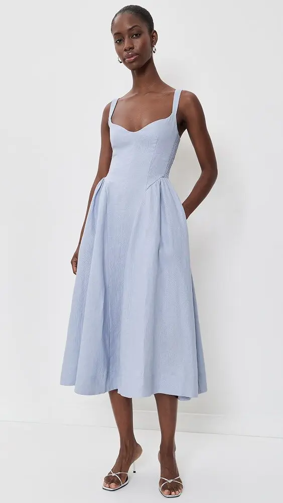 REFORMATION Birdie Linen Dress