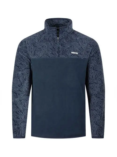 WEIRD FISH Gilbert 1/4 Zip Printed Microfleece