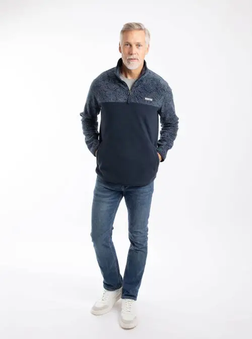 WEIRD FISH Gilbert 1/4 Zip Printed Microfleece