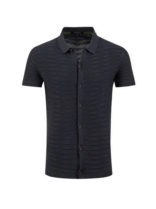 WEIRD FISH Tod Short Sleeve Knitted Polo Shirt