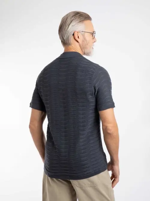 WEIRD FISH Tod Short Sleeve Knitted Polo Shirt