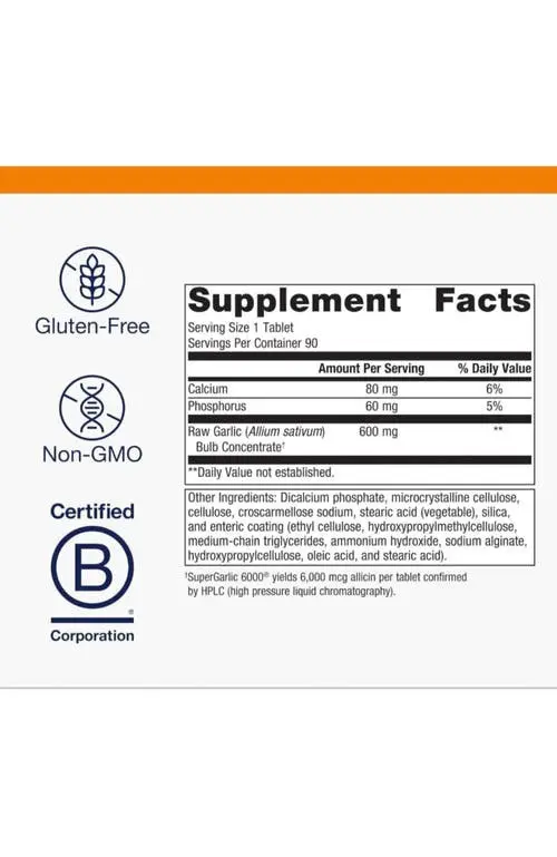 METAGENICS Supergarlic High-potency Garlic Supplement 90 Tablets