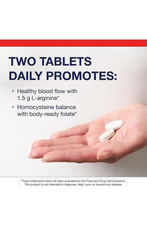 METAGENICS Arginine Plus L-arginine Methyl Folate Cardiovascular Support 120 Tablets