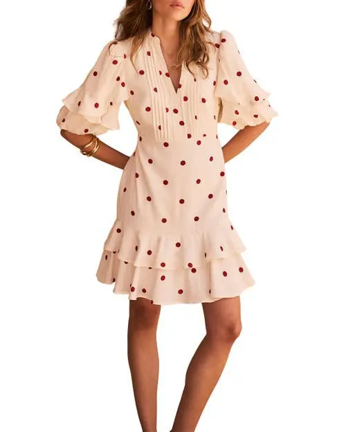 Mint Velvet Polka Dot Ruffled Mini Dress