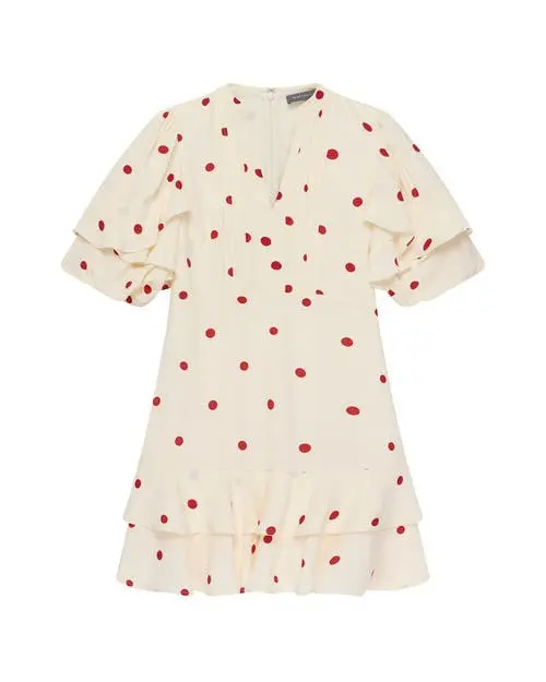 Mint Velvet Polka Dot Ruffled Mini Dress