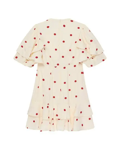 Mint Velvet Polka Dot Ruffled Mini Dress