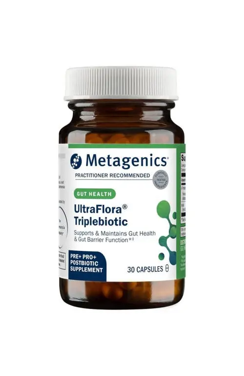 METAGENICS Ultraflora Triplebiotic Prebiotic Probiotic Postbiotic Gut Health Supplement 30 Capsules - None