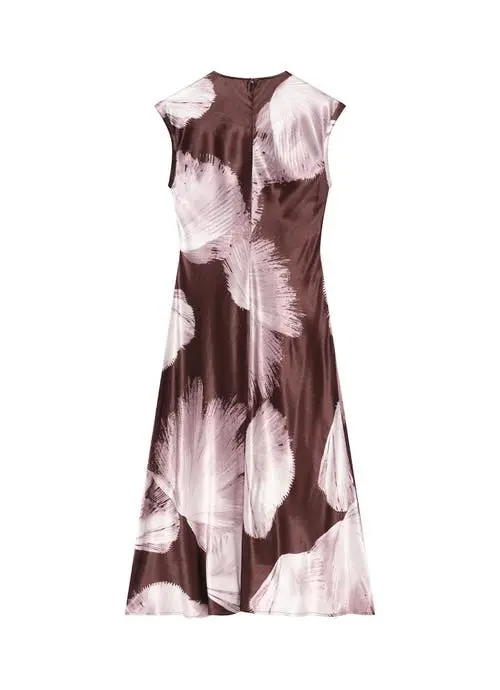 Mint Velvet Satin Abstract Print Midi Dress