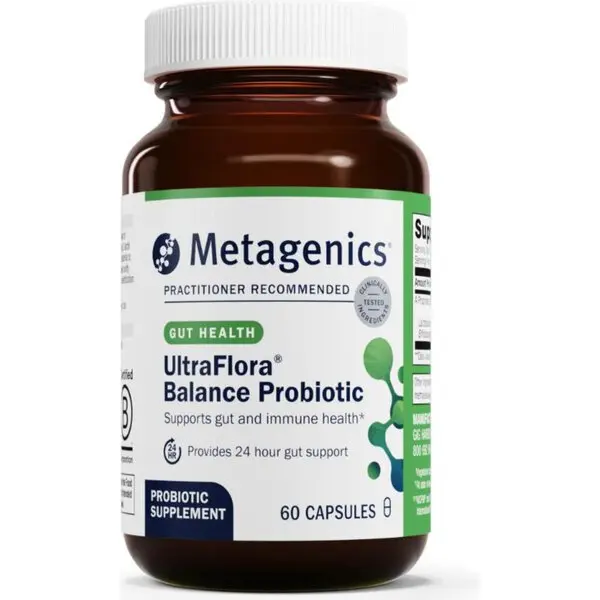 METAGENICS Ultraflora Balance Probiotic Shelf-stable Daily Gut Health Supplement 60 Capsules - None