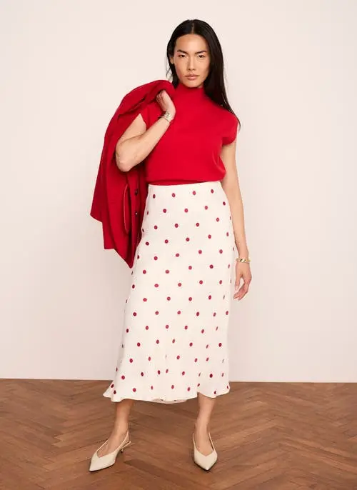 Mint Velvet Polka Dot Slip Skirt