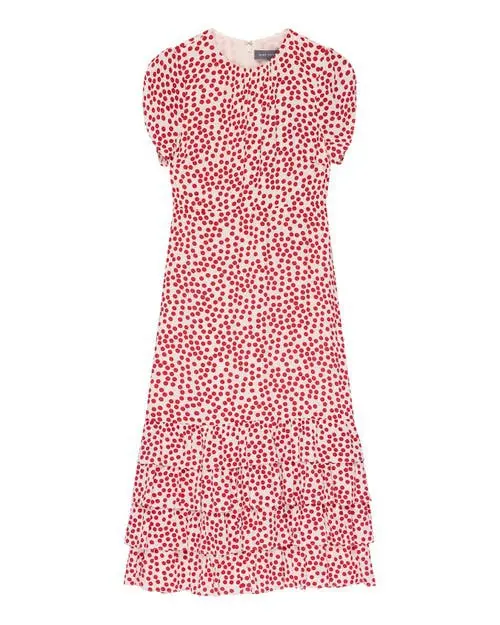Mint Velvet Polka Dot Ruffle Midi Dress