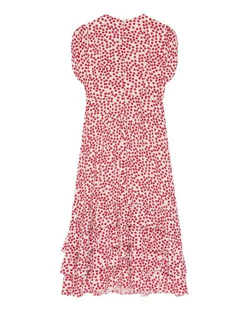 Mint Velvet Polka Dot Ruffle Midi Dress