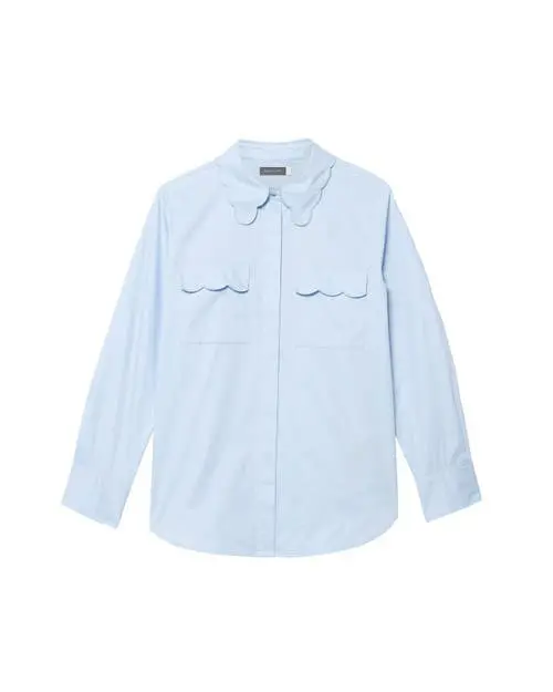 Mint Velvet Cotton Scallop Detail Shirt