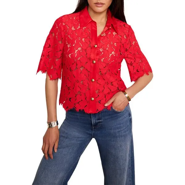 Mint Velvet Lace Cropped Shirt